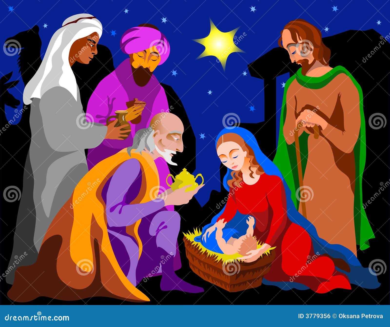 Familia santa stock de ilustración. Ilustración de navidad - 3779356