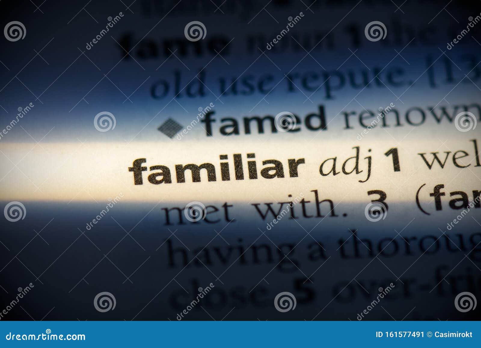 Familiar stock image. Image of word, isolated, linguistic - 161577491