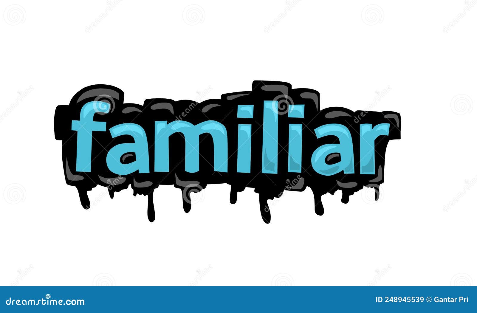 FAMILIAR Writing Vector Design on White Background Stock Illustration ...
