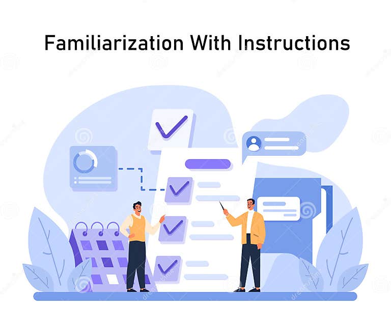 Familiarization with Instructions Concept. Flat Vector. Stock Vector ...