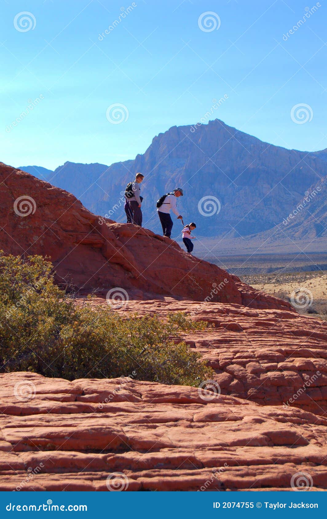 Familie auf dem Berg stockbild. Bild von berge, vertrauen - 2074755
