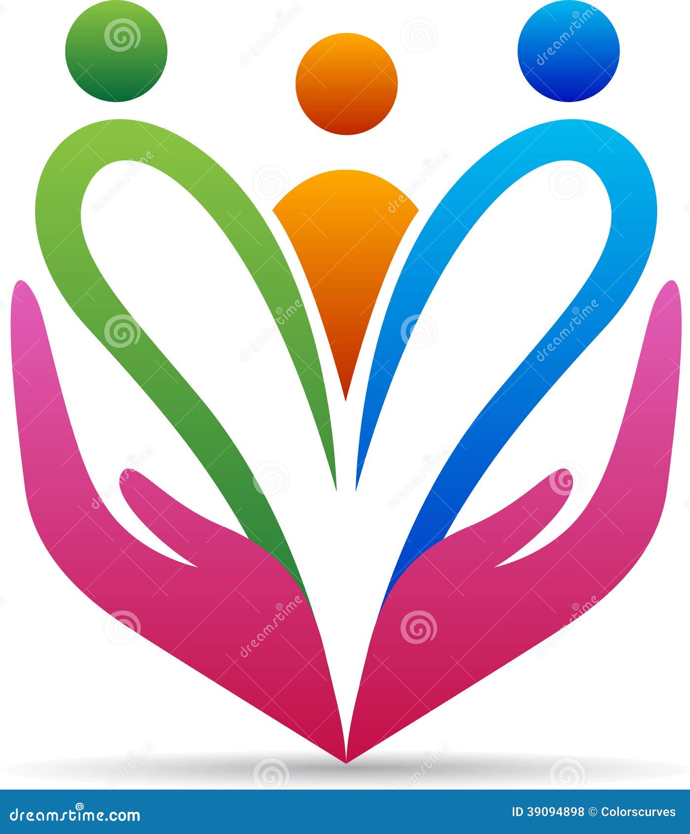 Familie het geven handen vector illustratie. Illustration of ...