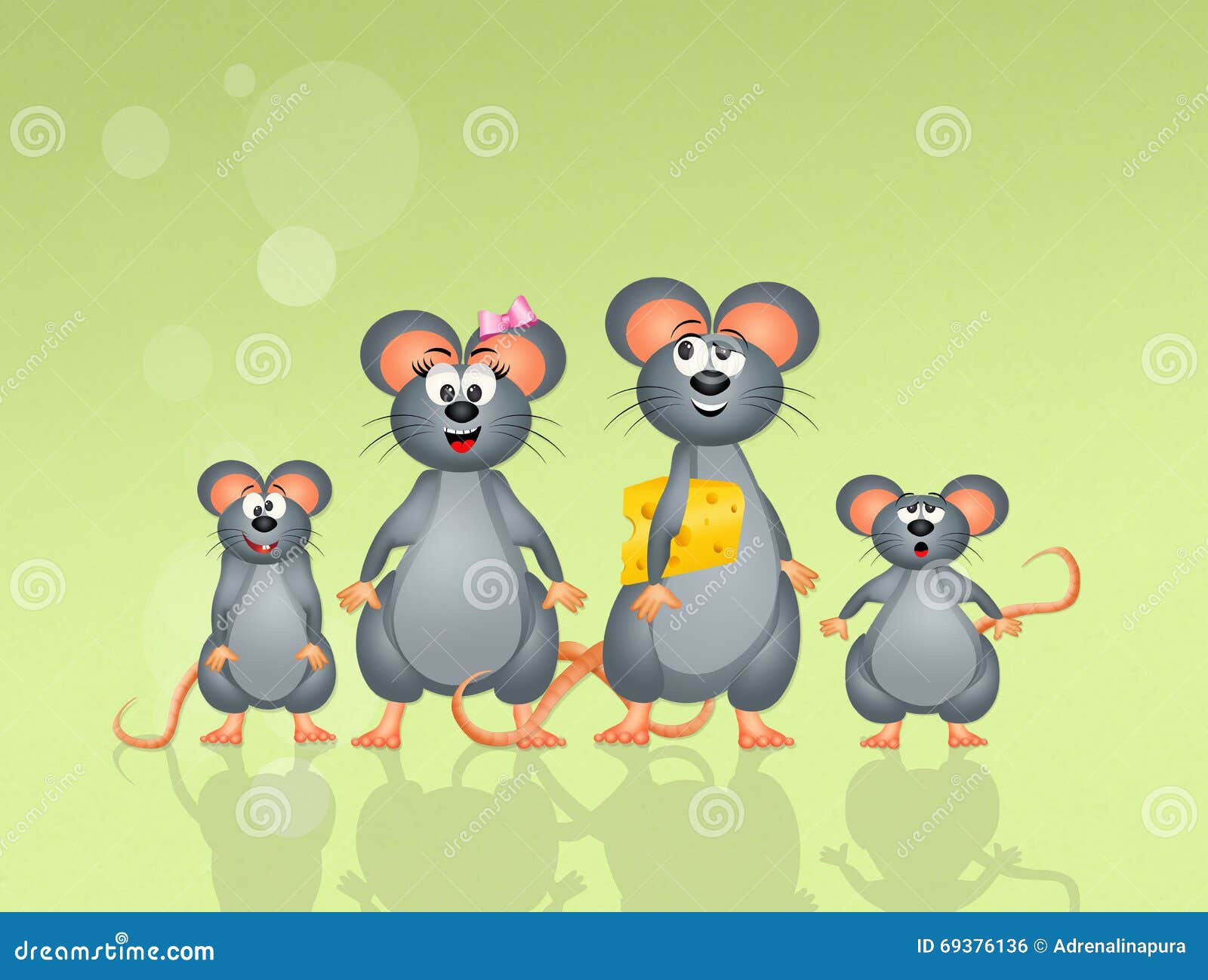 Familie van muizen stock illustratie. Illustration of plak - 69376136