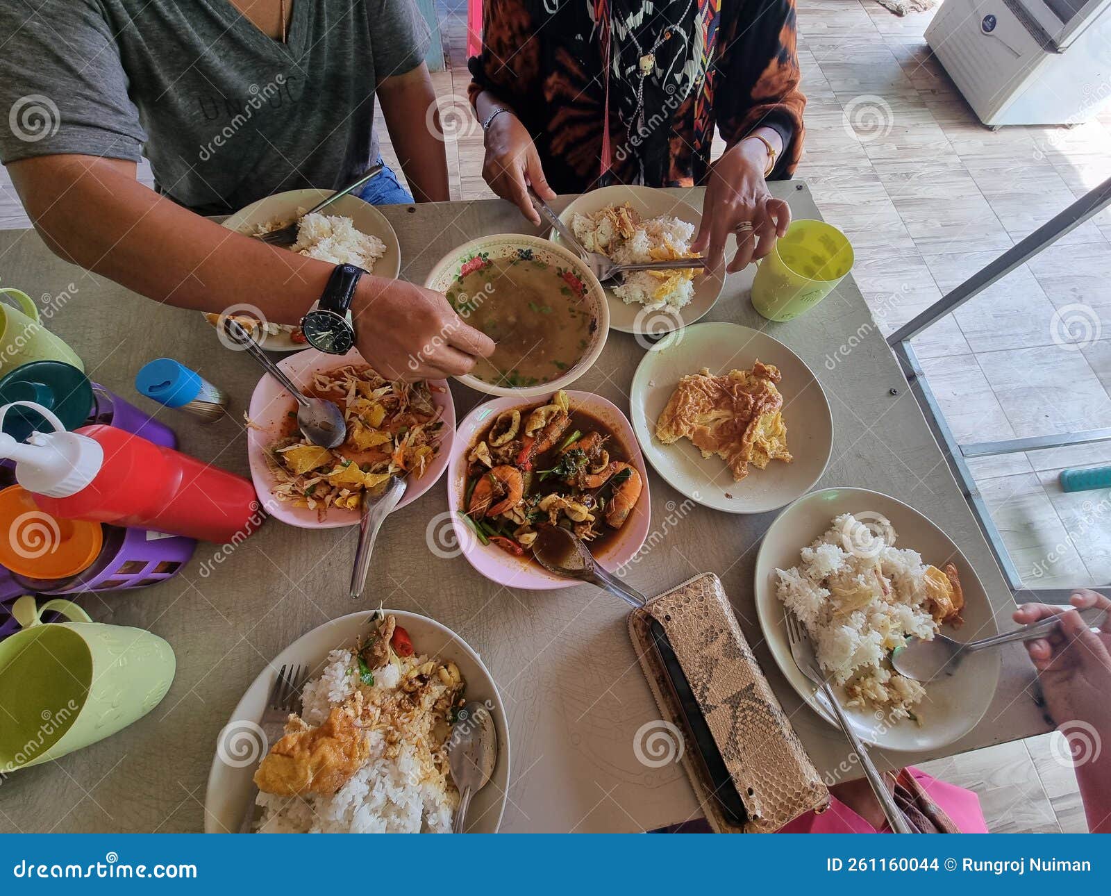 Families are Eating Together on the Table Stock Photo - Image of family ...