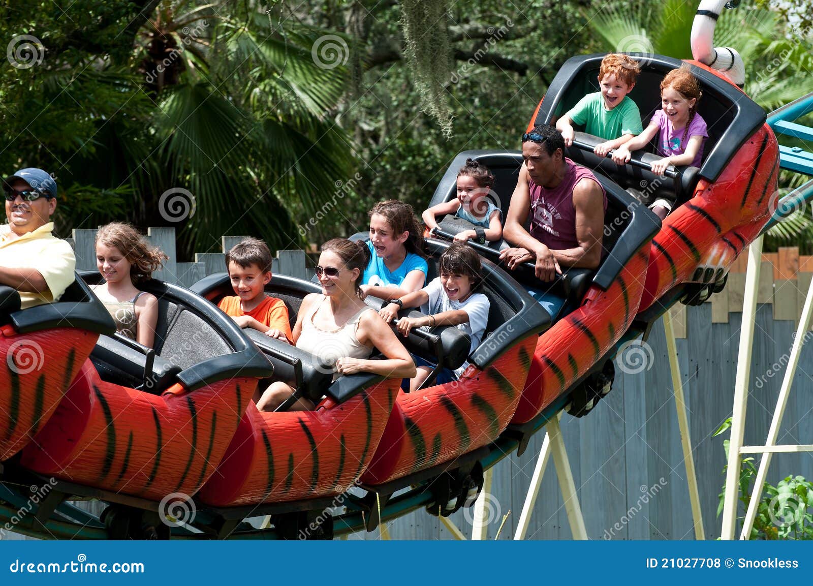 Families Enjoying Roller Coaster Editorial Stock Photo - Image of ...