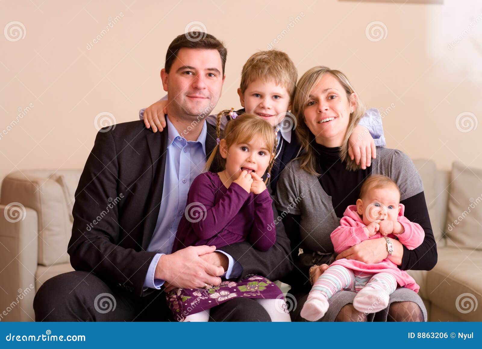 Familiy portrait stock photo. Image of fatherhood, casual - 8863206