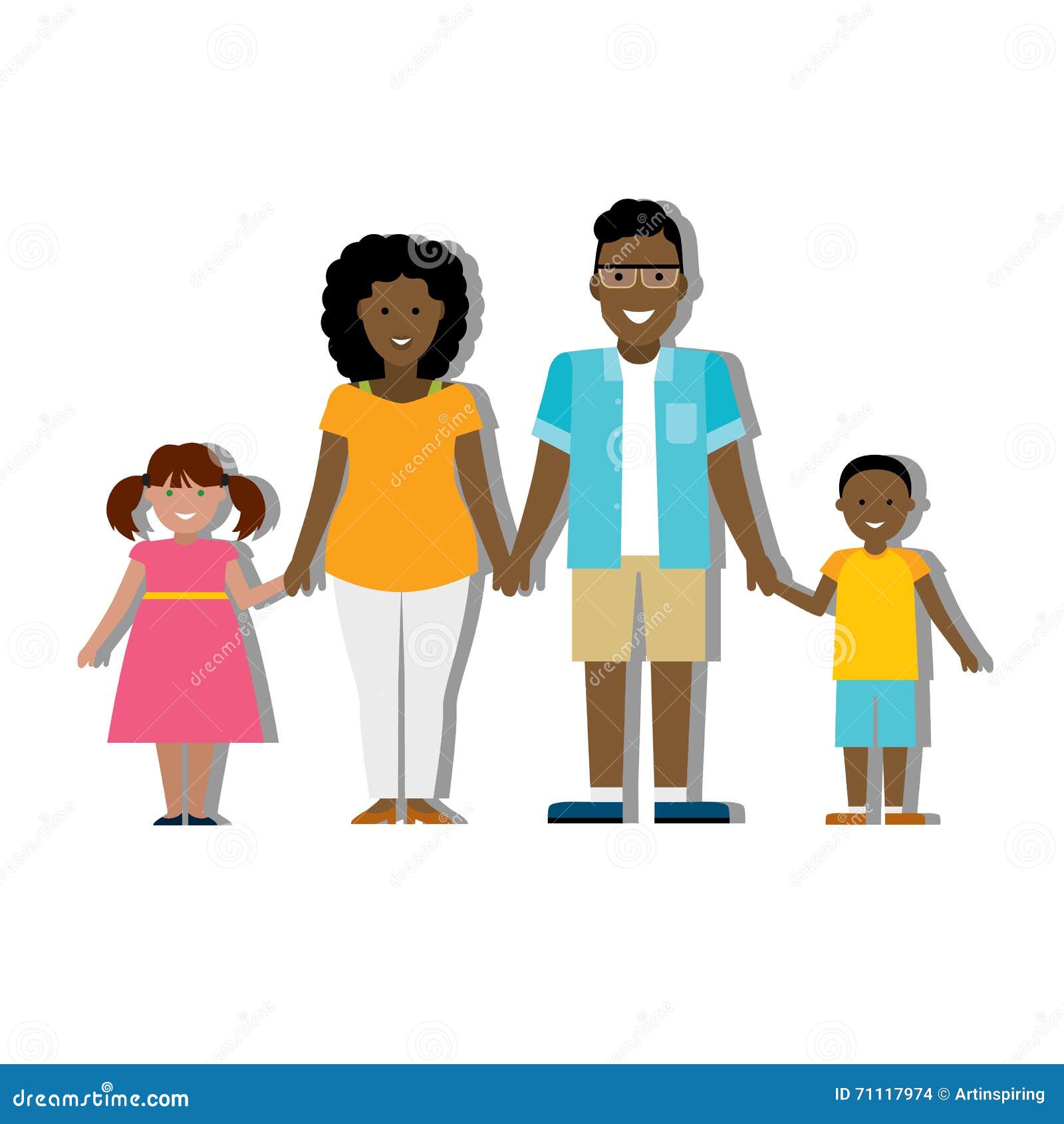 Famille Traditionnelle Multiculturelle Illustration de Vecteur ...