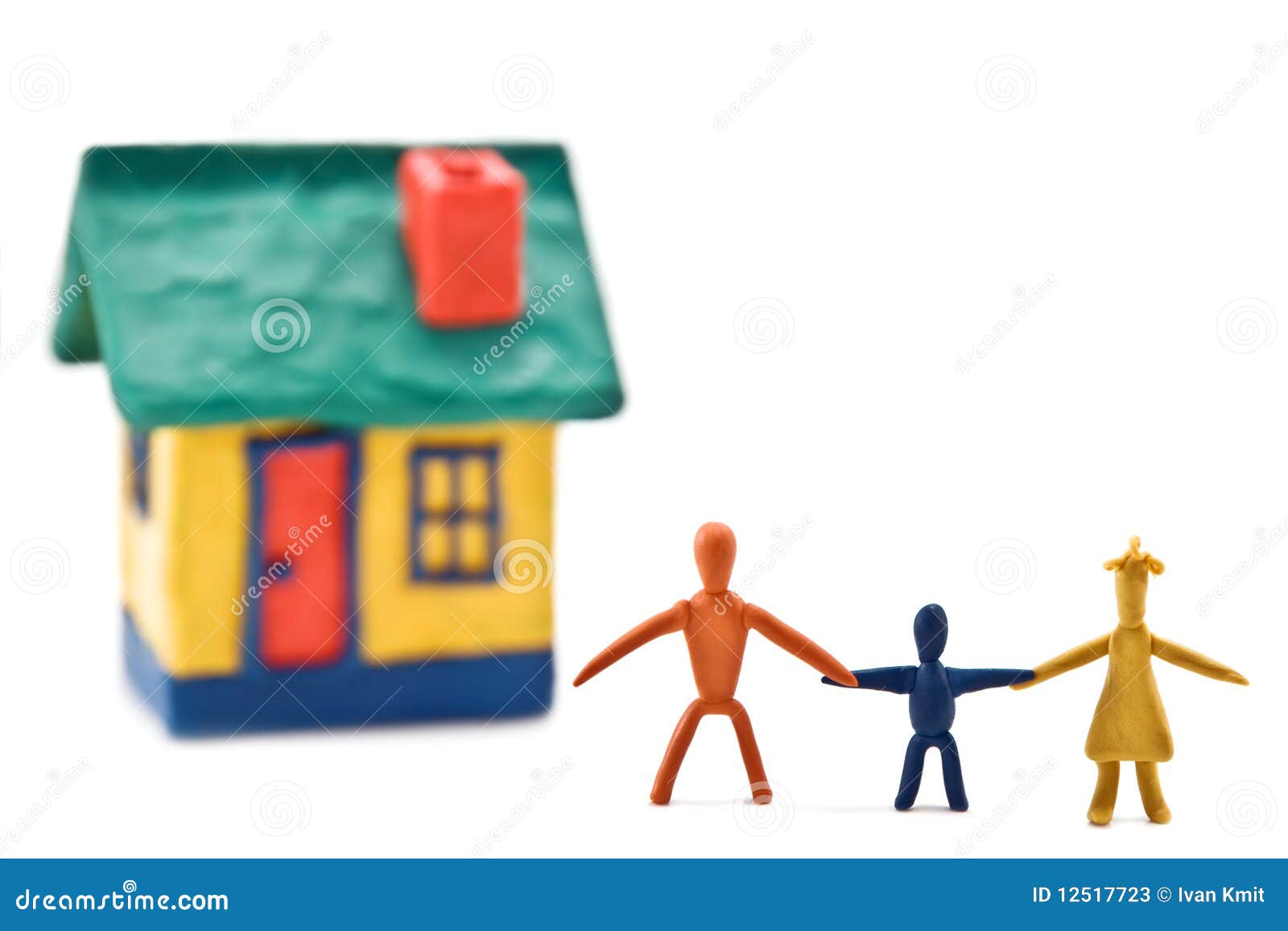 Family stock image. Image of green, plasticine, house - 12517723