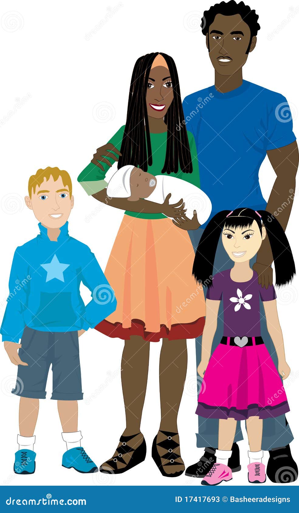Family 6 Isolated Adopted stock vector. Illustration of hiphop - 17417693