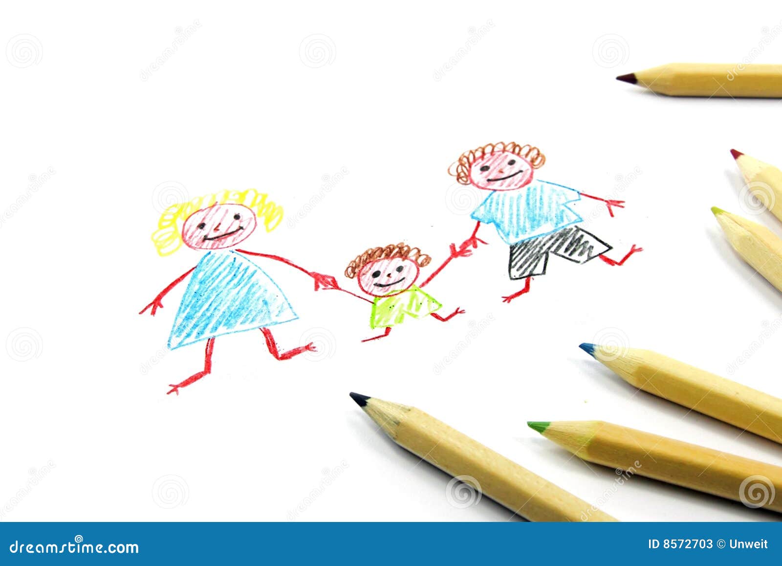 Family stock image. Image of children, family, crayon - 8572703