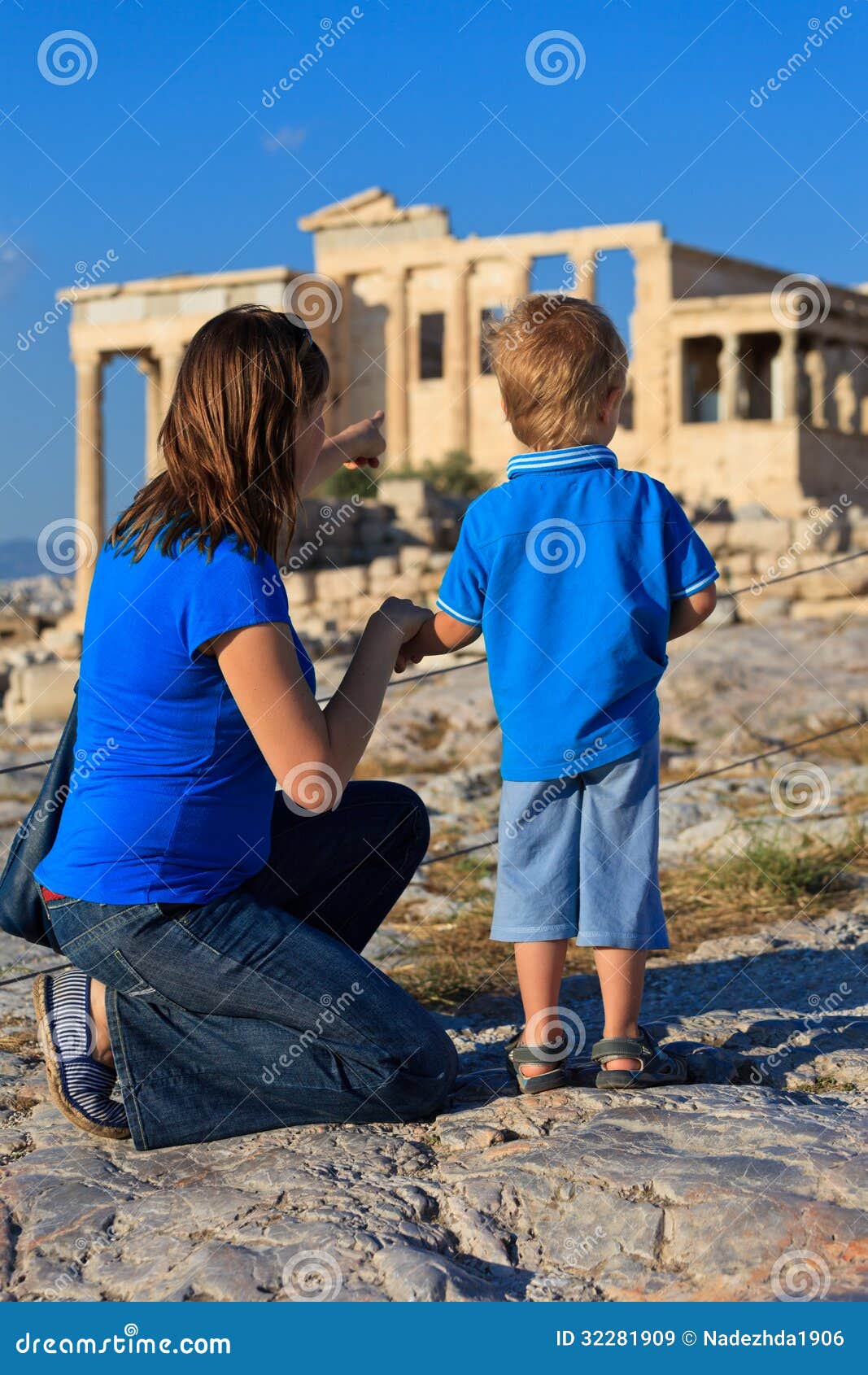 Family in Acropolis, Athens Stock Image - Image of clouds, ancient ...