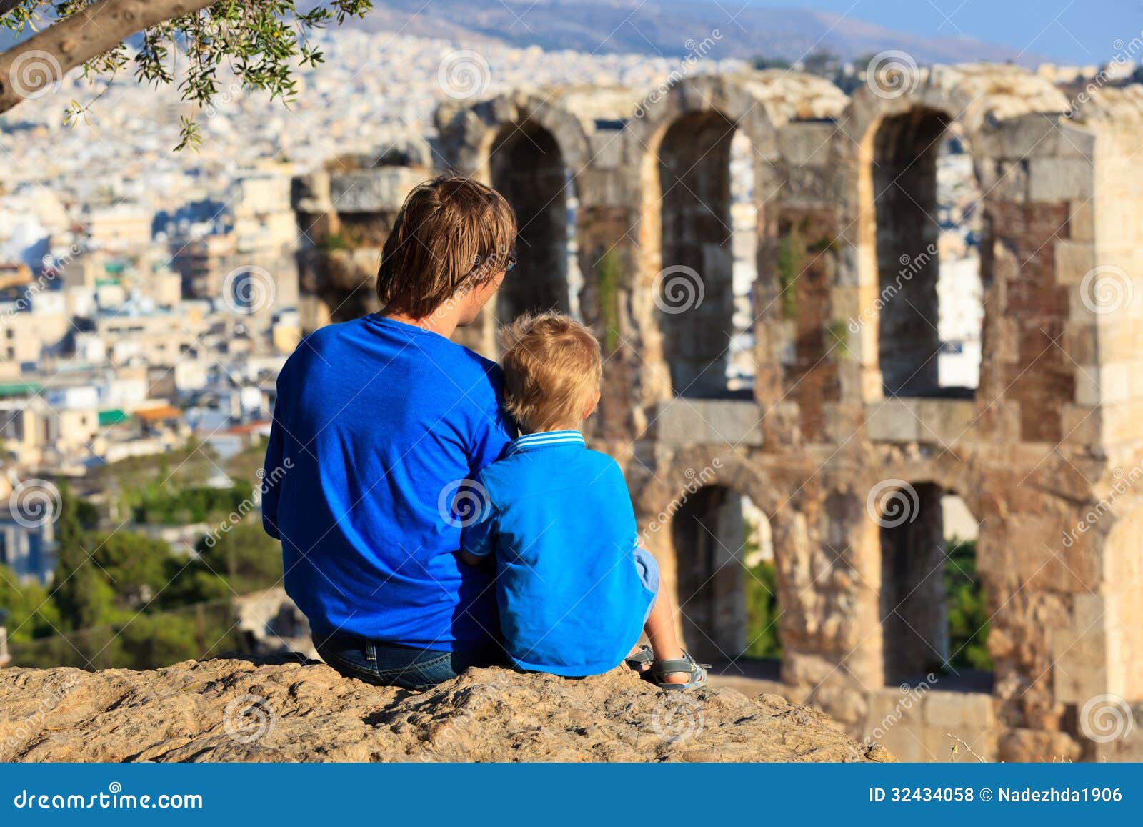 Family in Acropolis, Athens, Greece Stock Photo - Image of ancient ...