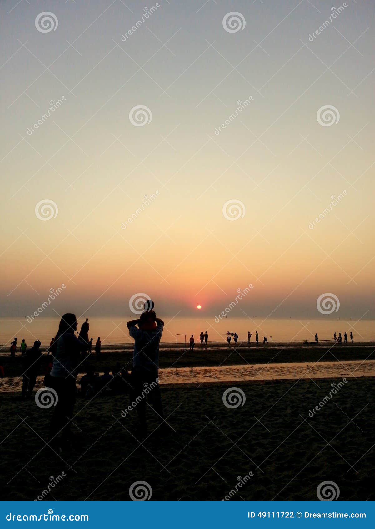Family Activities on the Beach : Sunset Editorial Photography - Image ...