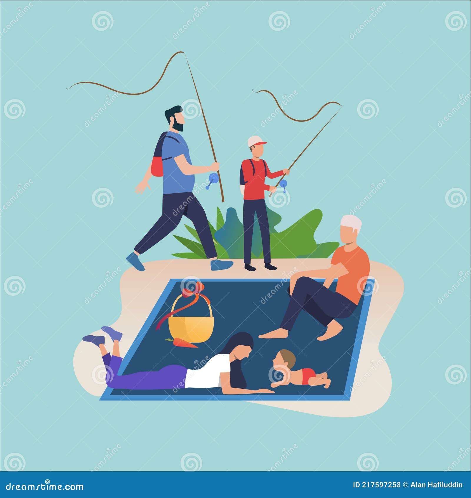 Family Activities Design Flat Vector Stock Vector - Illustration of ...
