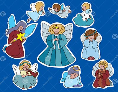 Family of Angels stock vector. Illustration of rose, orange - 17351340