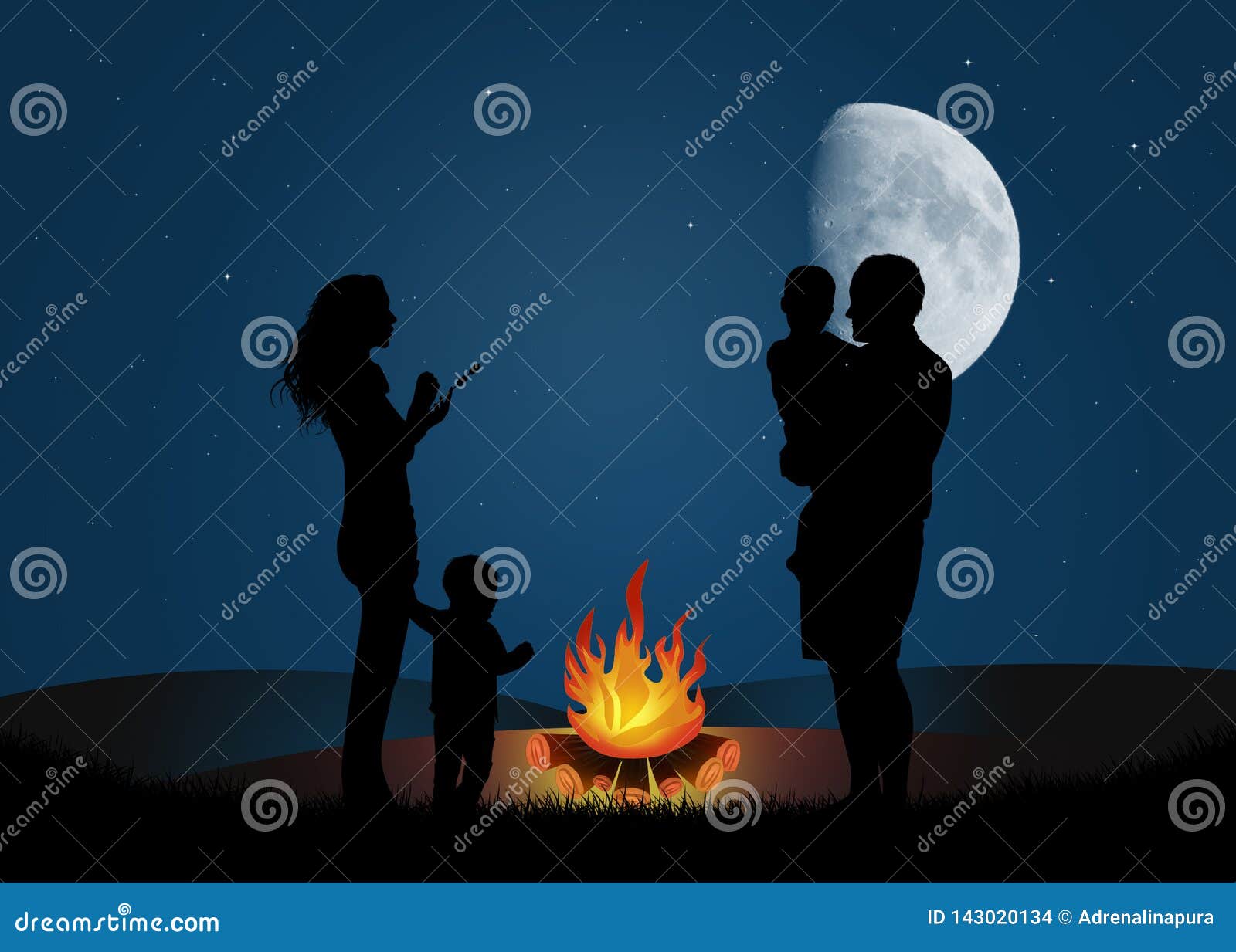 Family Bonfire Stock Illustrations – 805 Family Bonfire Stock ...