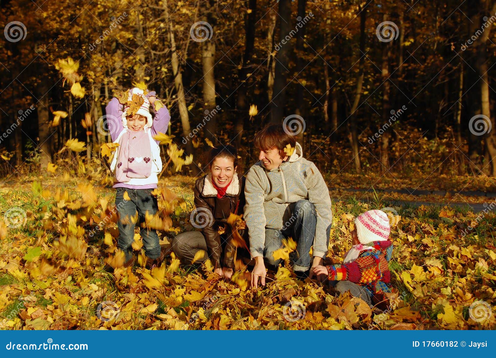 Family autumn fun stock photo. Image of enjoy, happy - 17660182