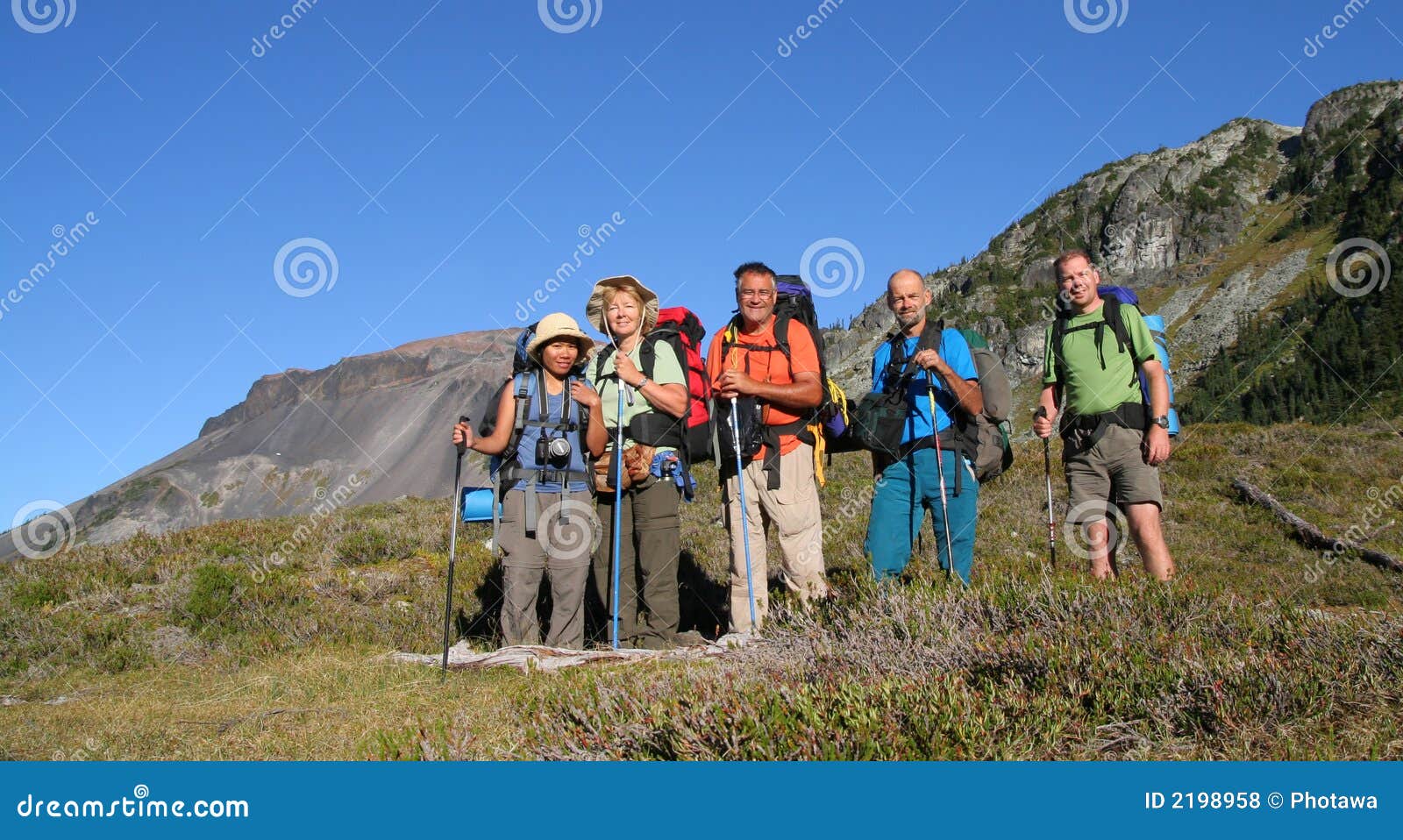 Family of Backpackers stock photo. Image of british, group - 2198958
