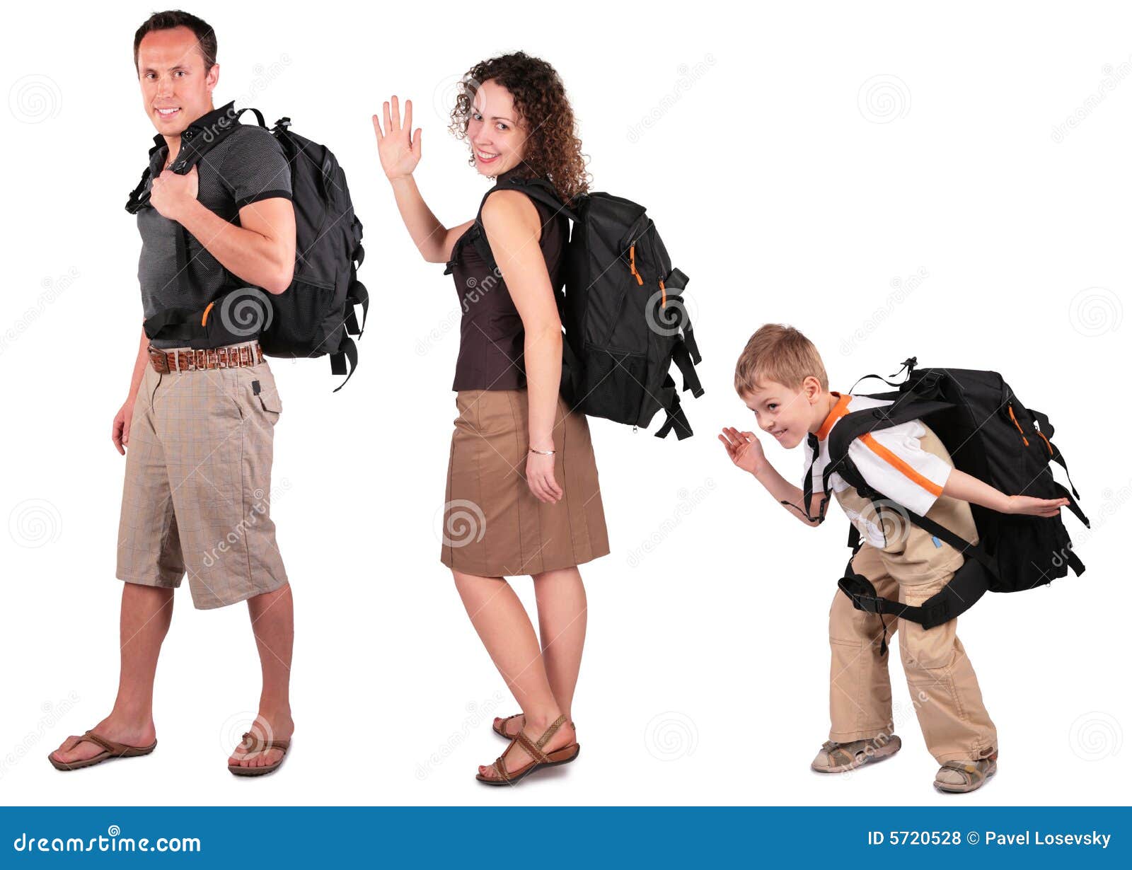 Family with backpacks stock photo. Image of family, child - 5720528