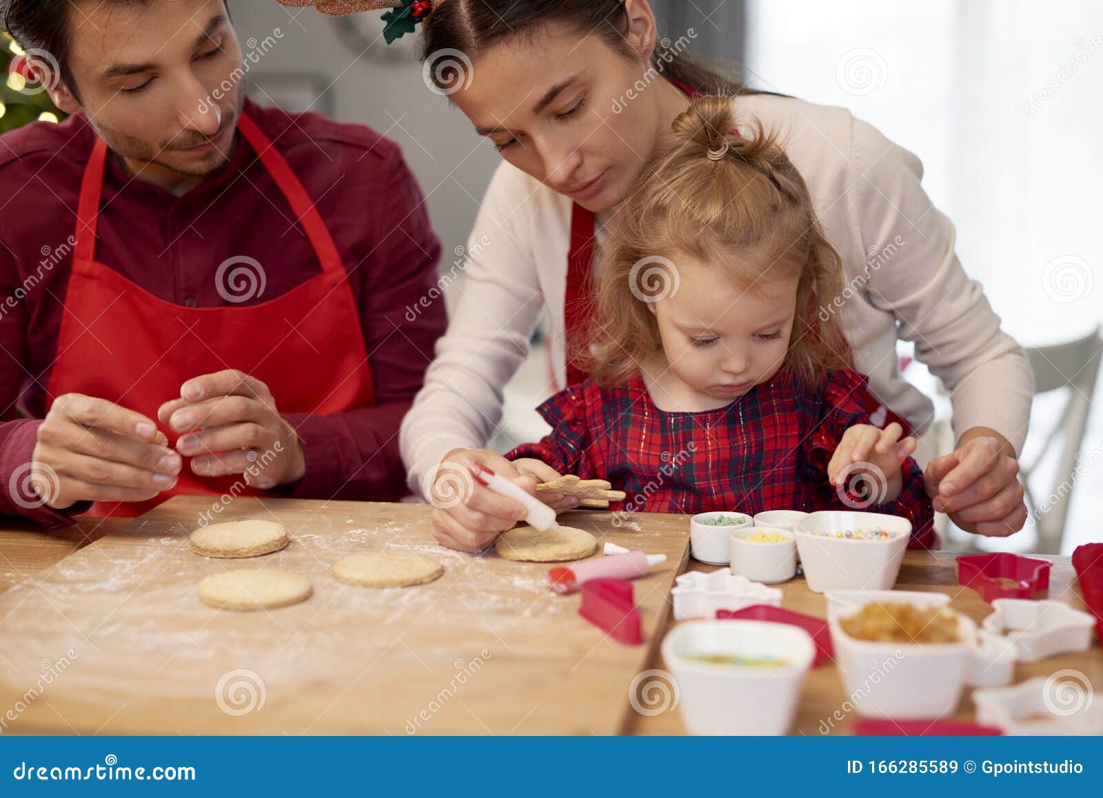 Family Baking Cookies for Christmas Stock Image - Image of ingredient ...