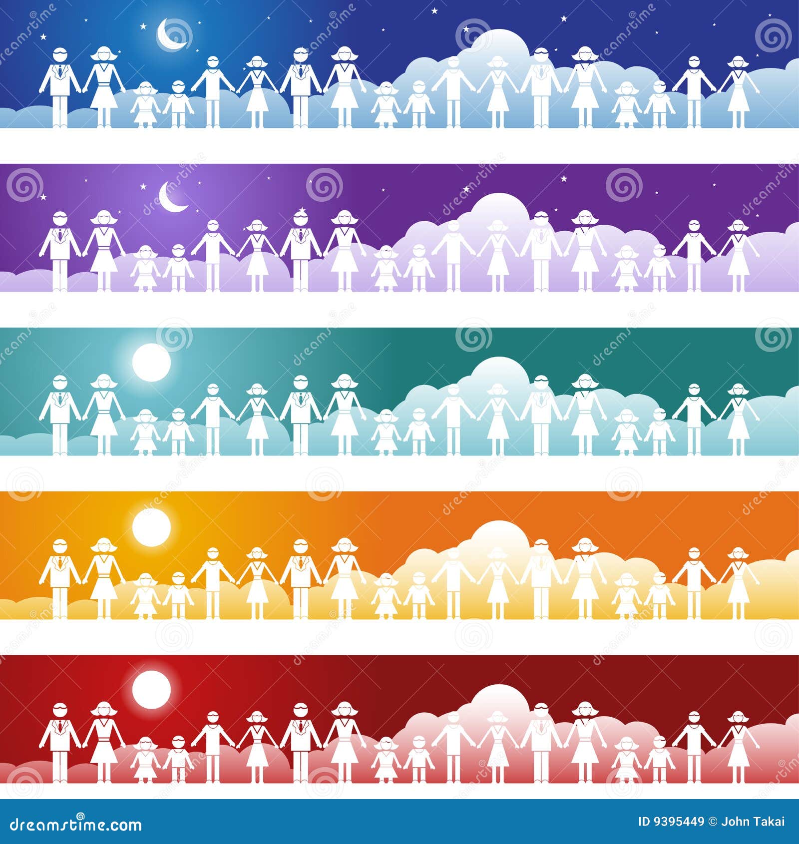Family Banner Set stock vector. Illustration of orange - 9395449