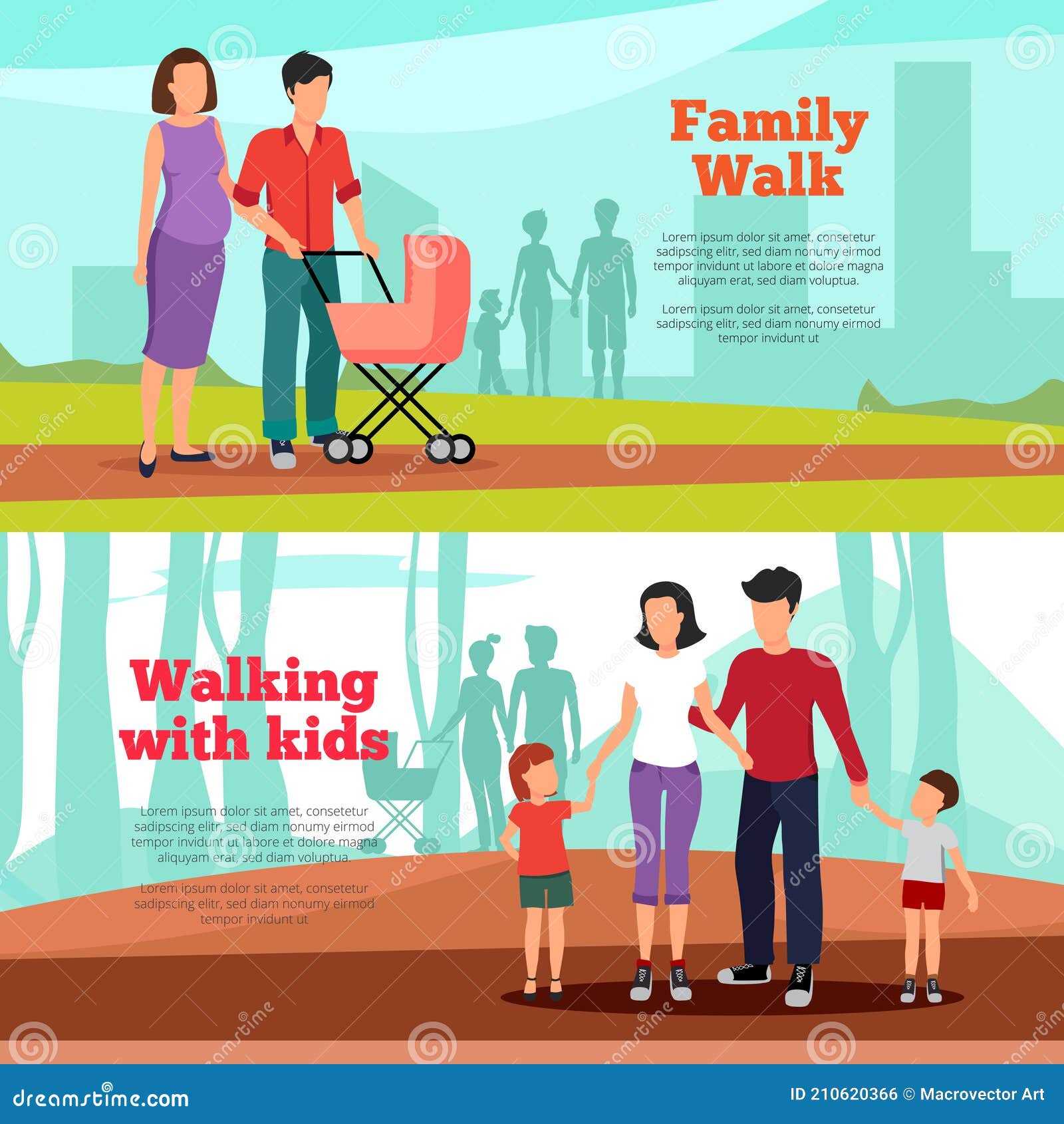 Family Banners Set stock vector. Illustration of layout - 210620366