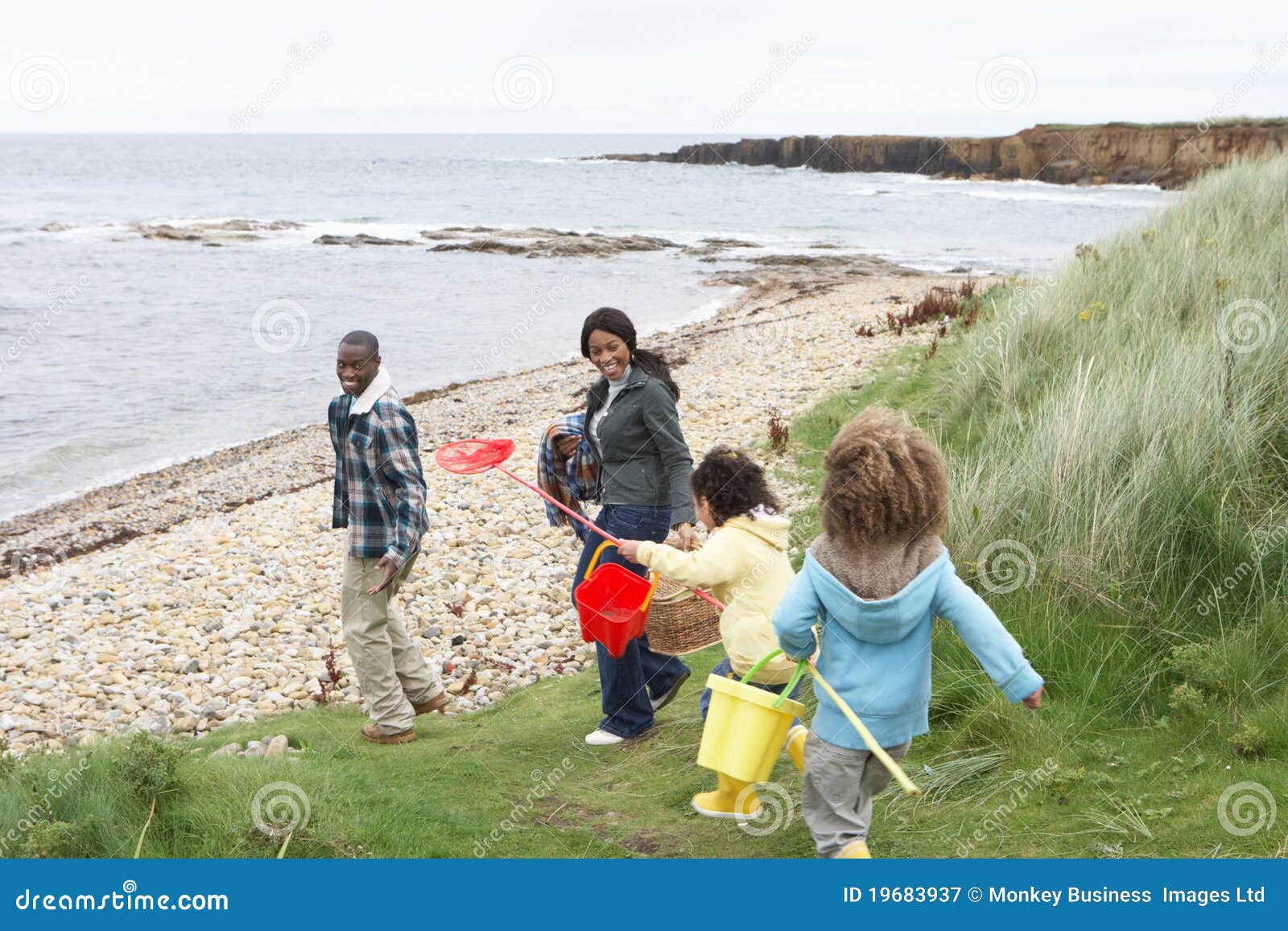 Family on Beach Collecting Shells Stock Image - Image of outside ...