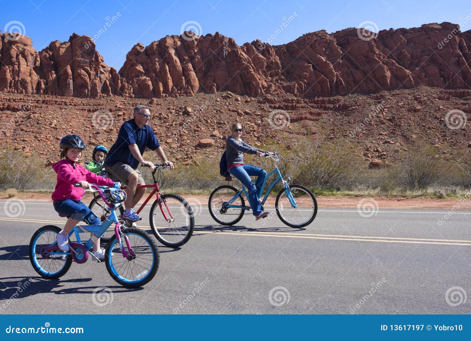 Family Bicycle Ride stock image. Image of bike, nevada - 13617197