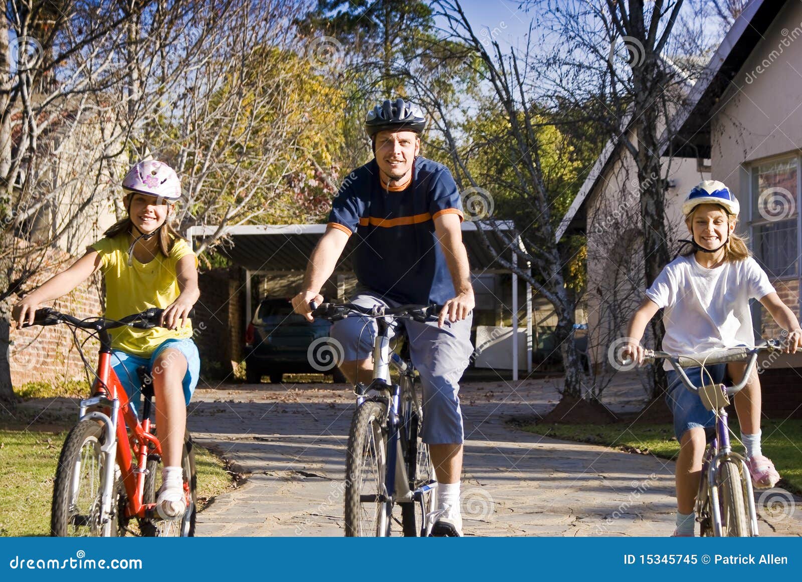 Family Bicycle Ride stock image. Image of girls, children - 15345745