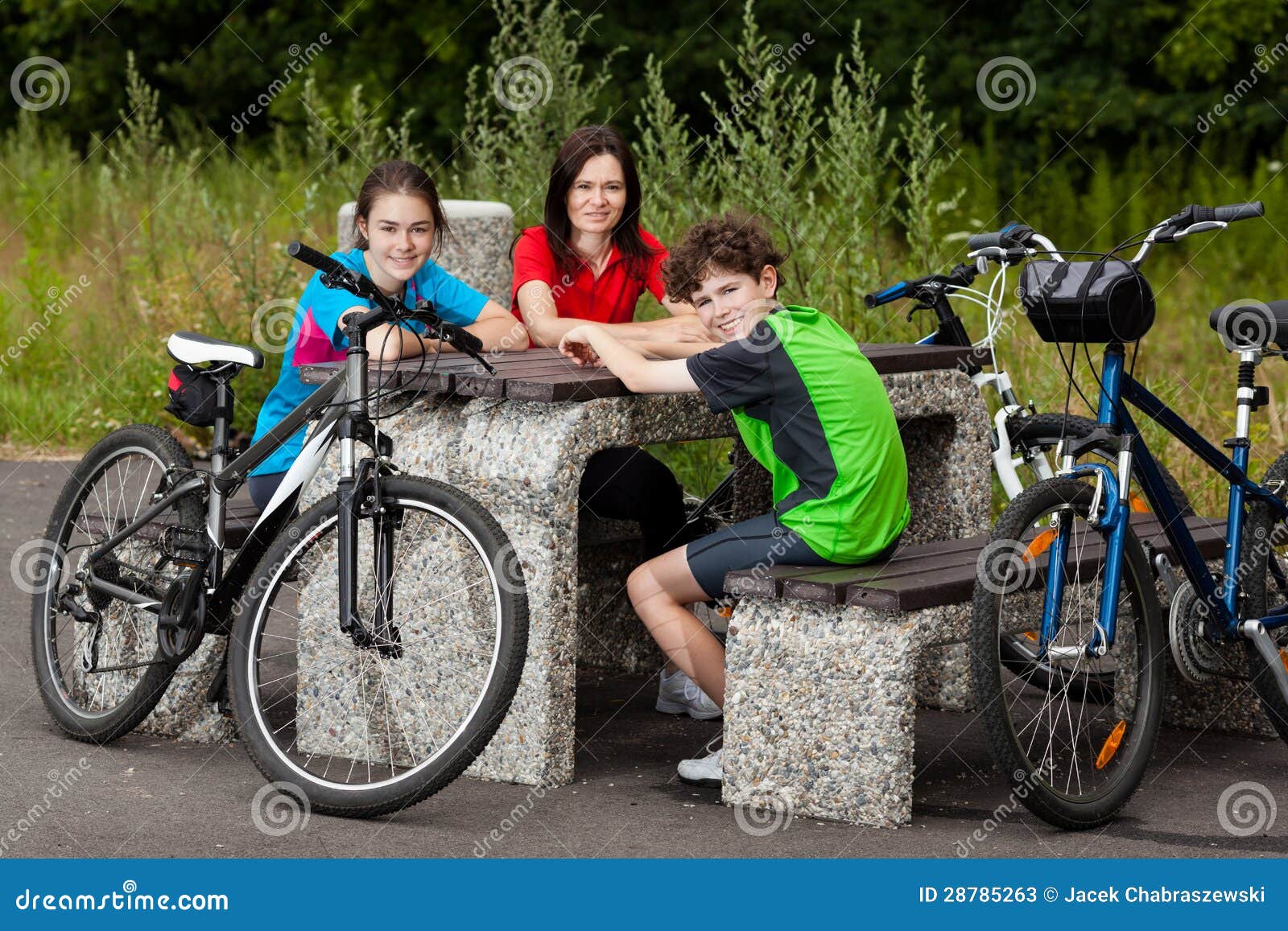 Family biking stock image. Image of group, girls, people - 28785263