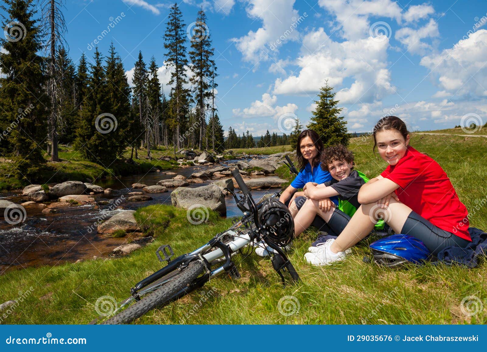 Family biking stock photo. Image of child, female, bikers - 29035676