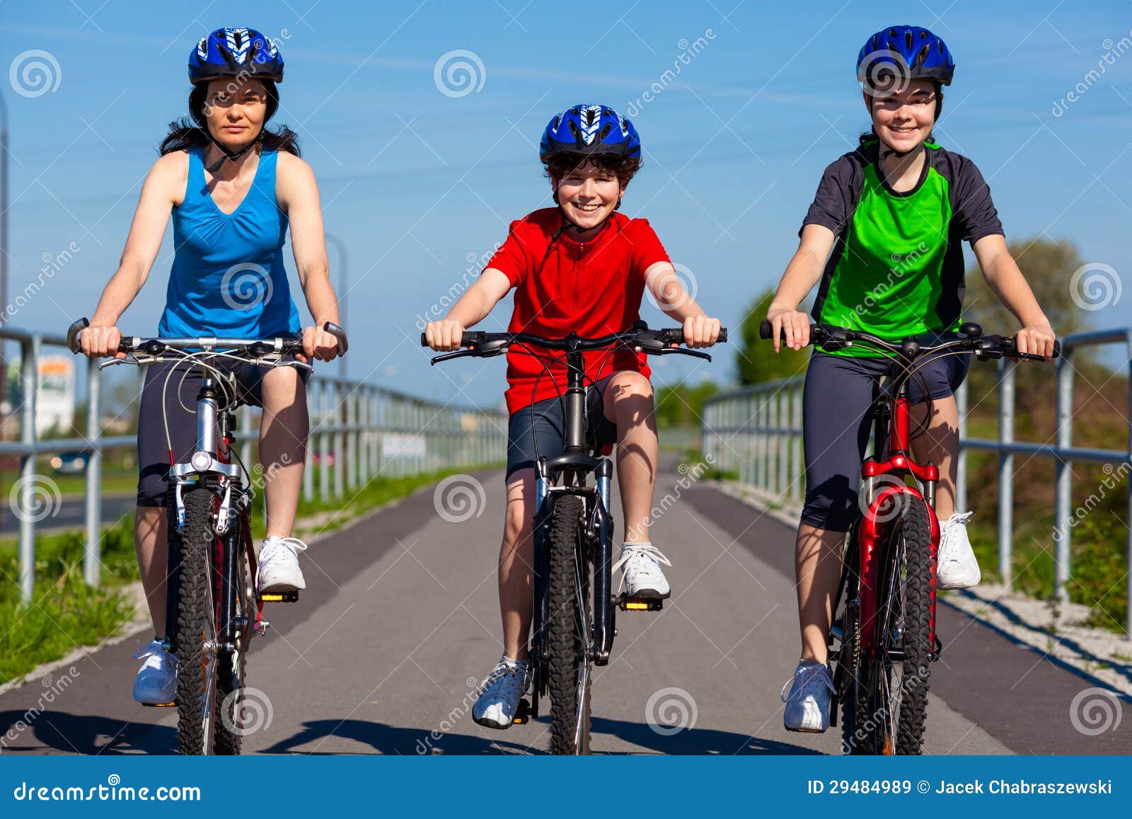 Family biking stock image. Image of horizontal, girls - 29484989
