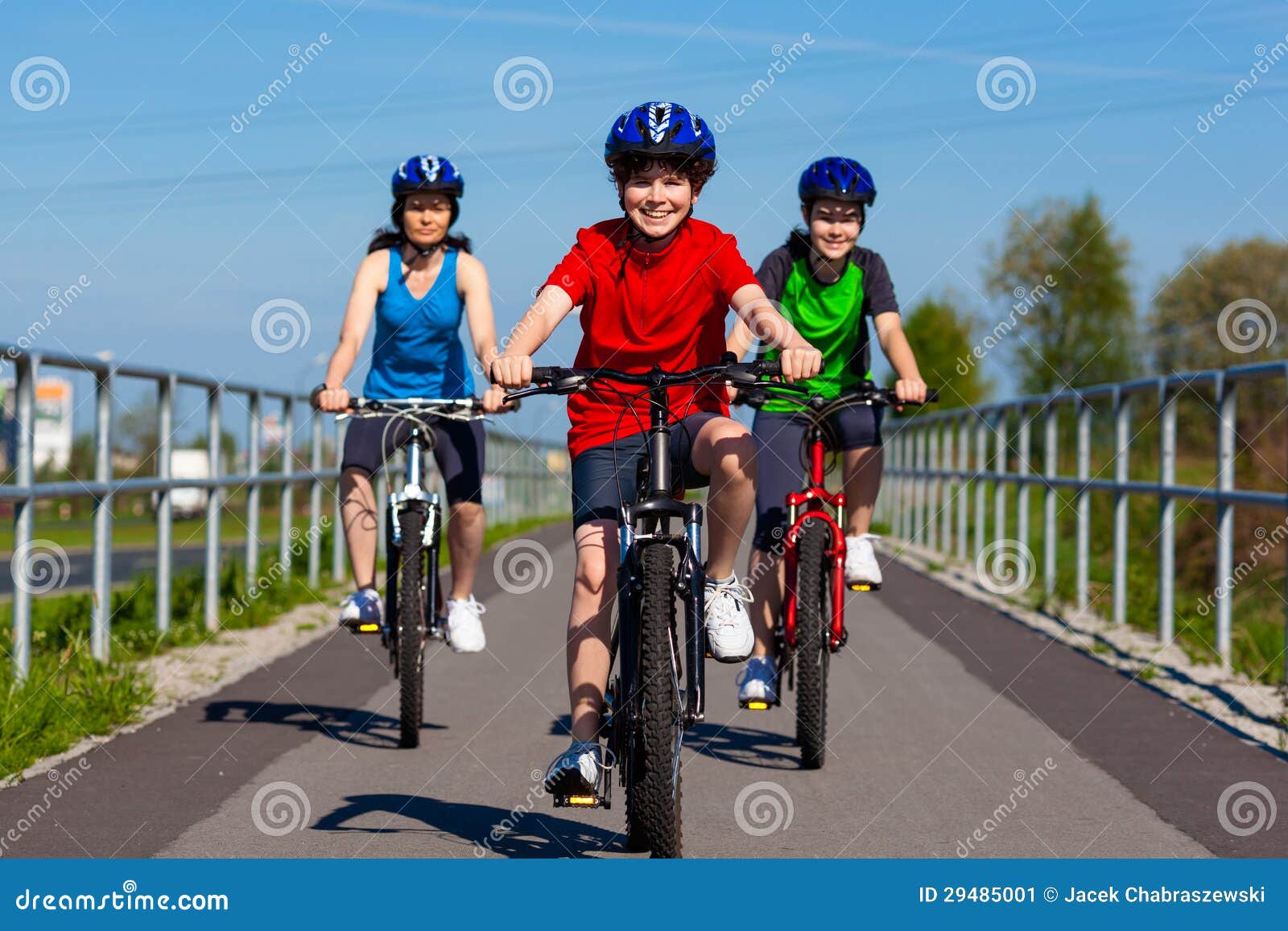 Family biking stock image. Image of horizontal, bikers - 29485001