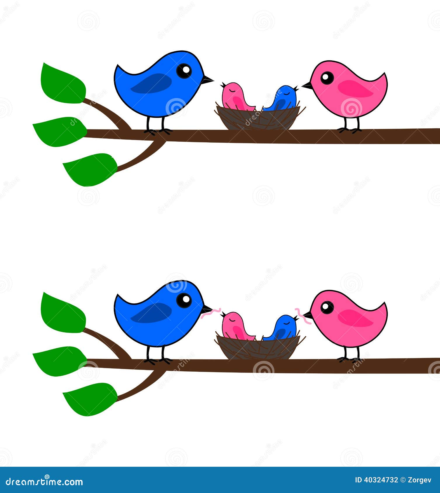 A family of birds stock illustration. Illustration of cute - 40324732