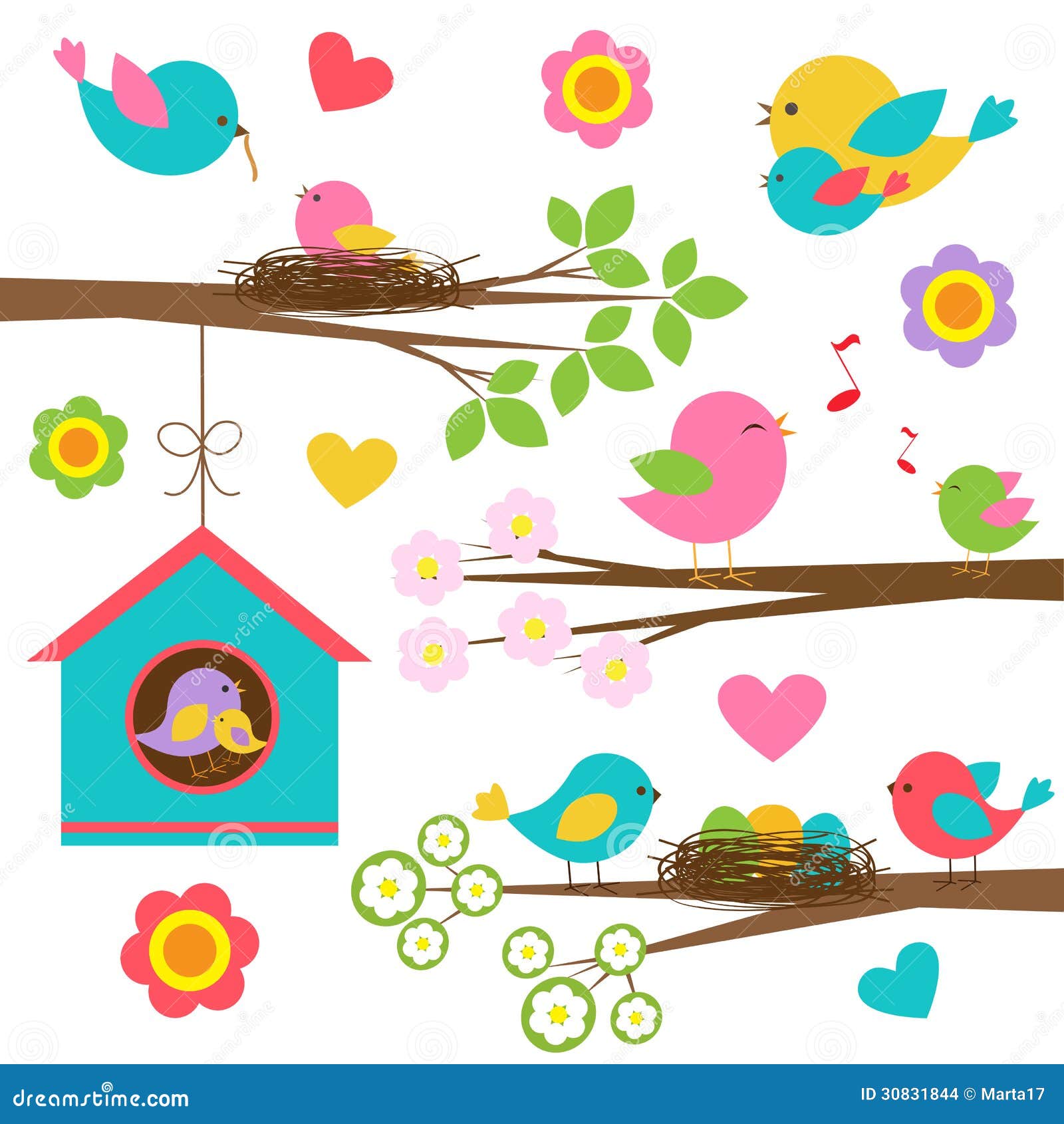 Family of birds stock vector. Illustration of cartoon - 30831844