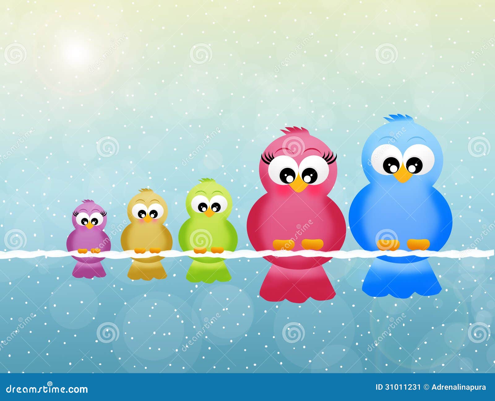Family of birds stock illustration. Illustration of animal - 31011231