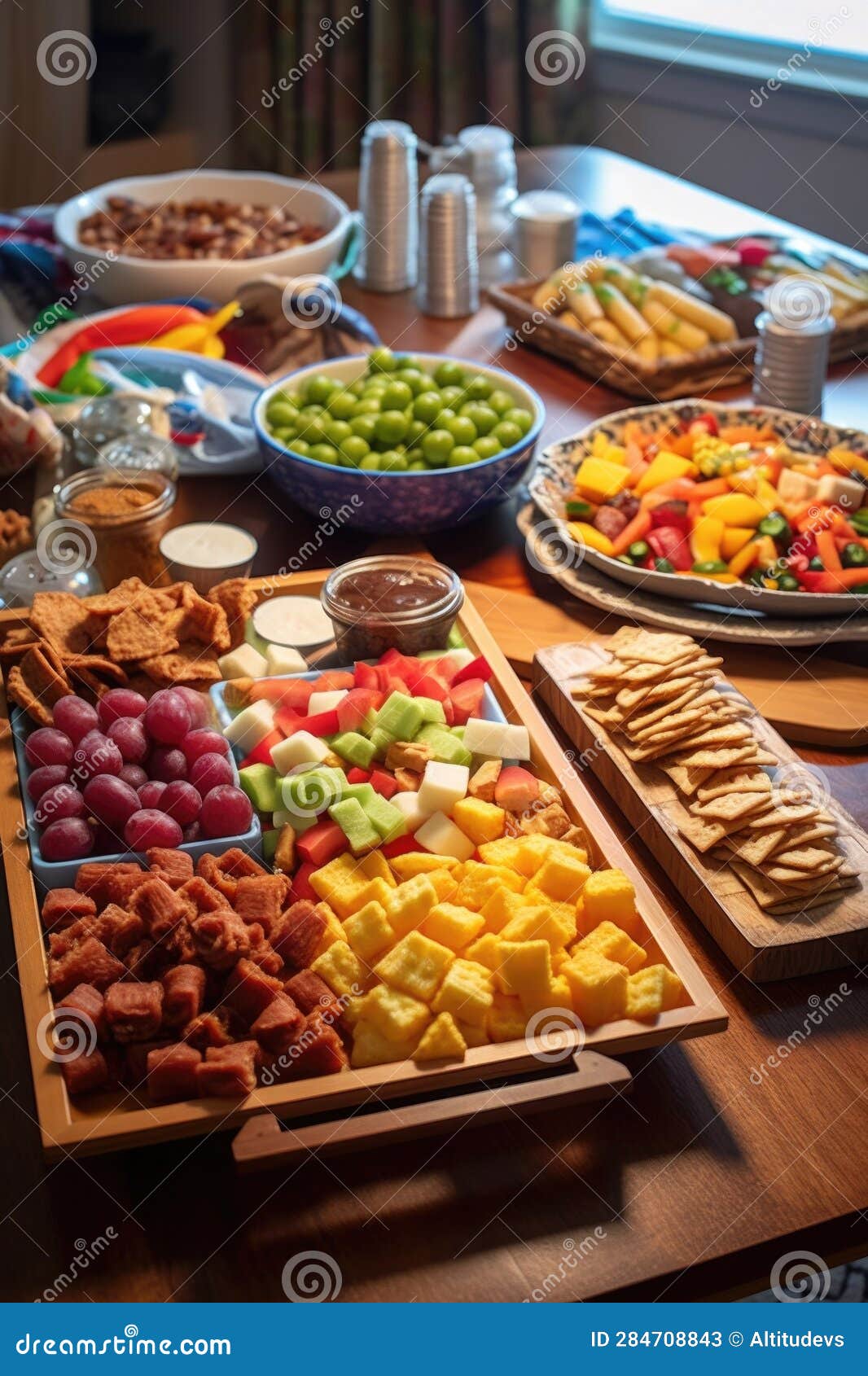 Family Board Game Night Setup with Snacks Stock Image - Image of ...