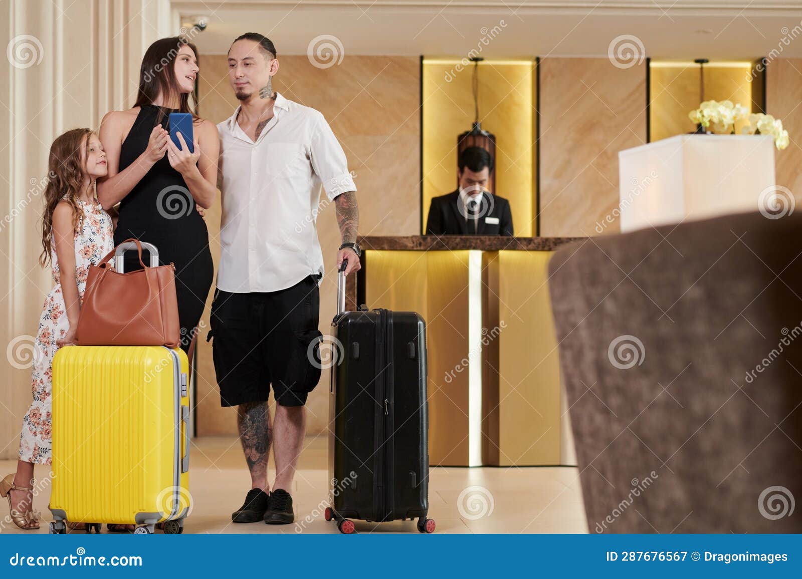 Family Booking Airport Transfer Stock Image - Image of read, help ...