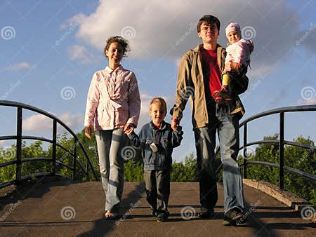 Family on bridge stock photo. Image of baby, summer, father - 933200