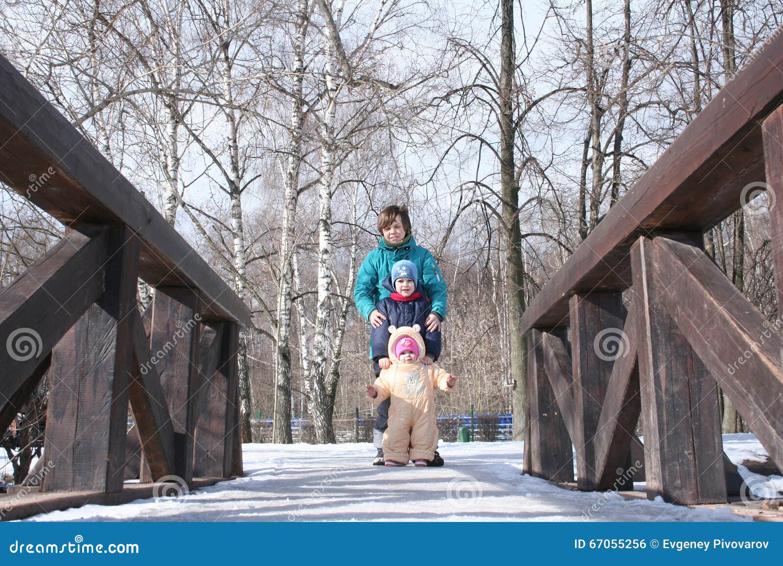 Family on the bridge stock photo. Image of family, mother - 67055256