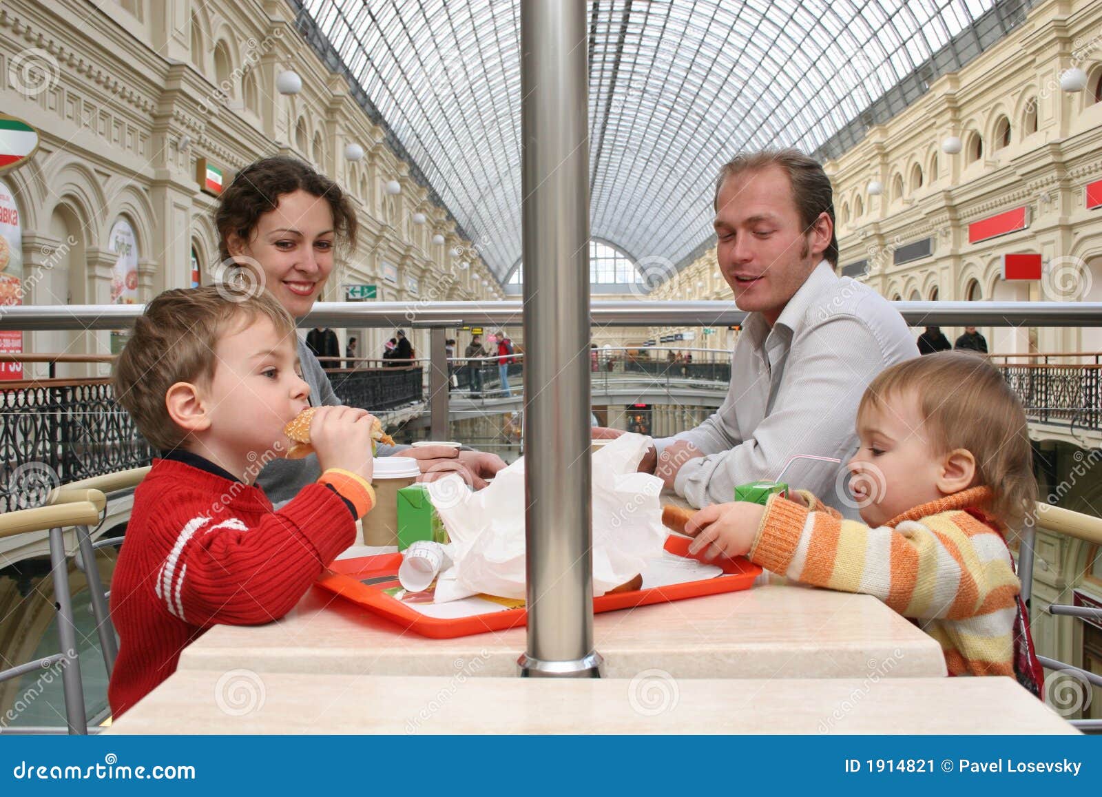 Family in a cafe stock image. Image of eating, lunch, food - 1914821