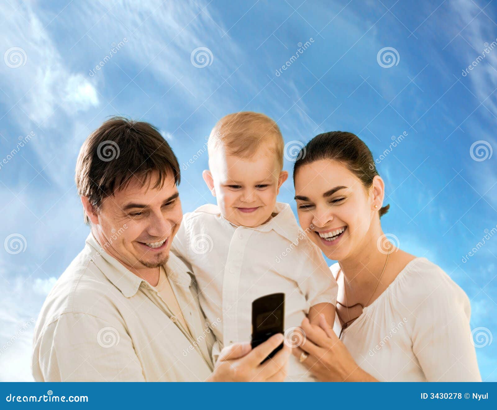 Family calling on phone stock photo. Image of caucasian - 3430278