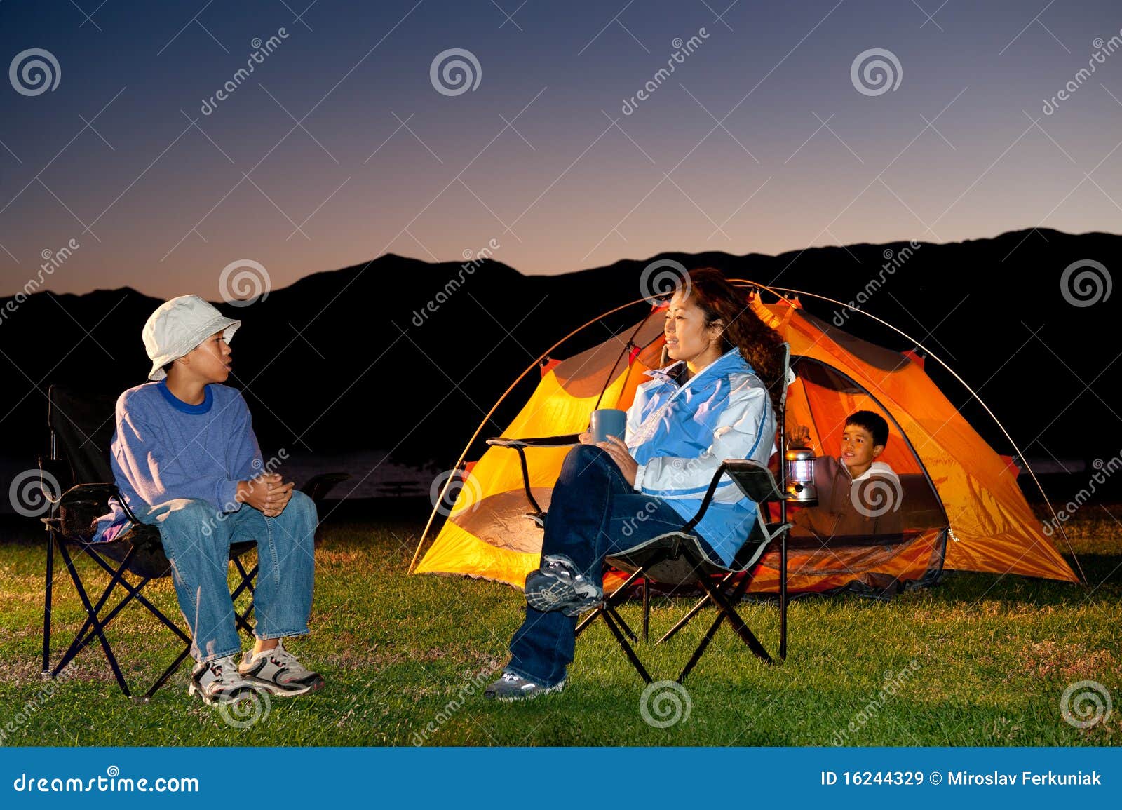 Family Camping stock image. Image of campsite, campers - 16244329