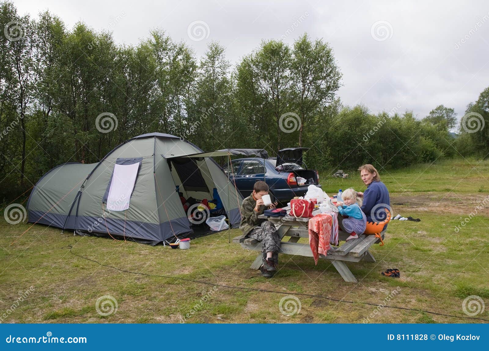 Family on camping rest stock photo. Image of people, group - 8111828
