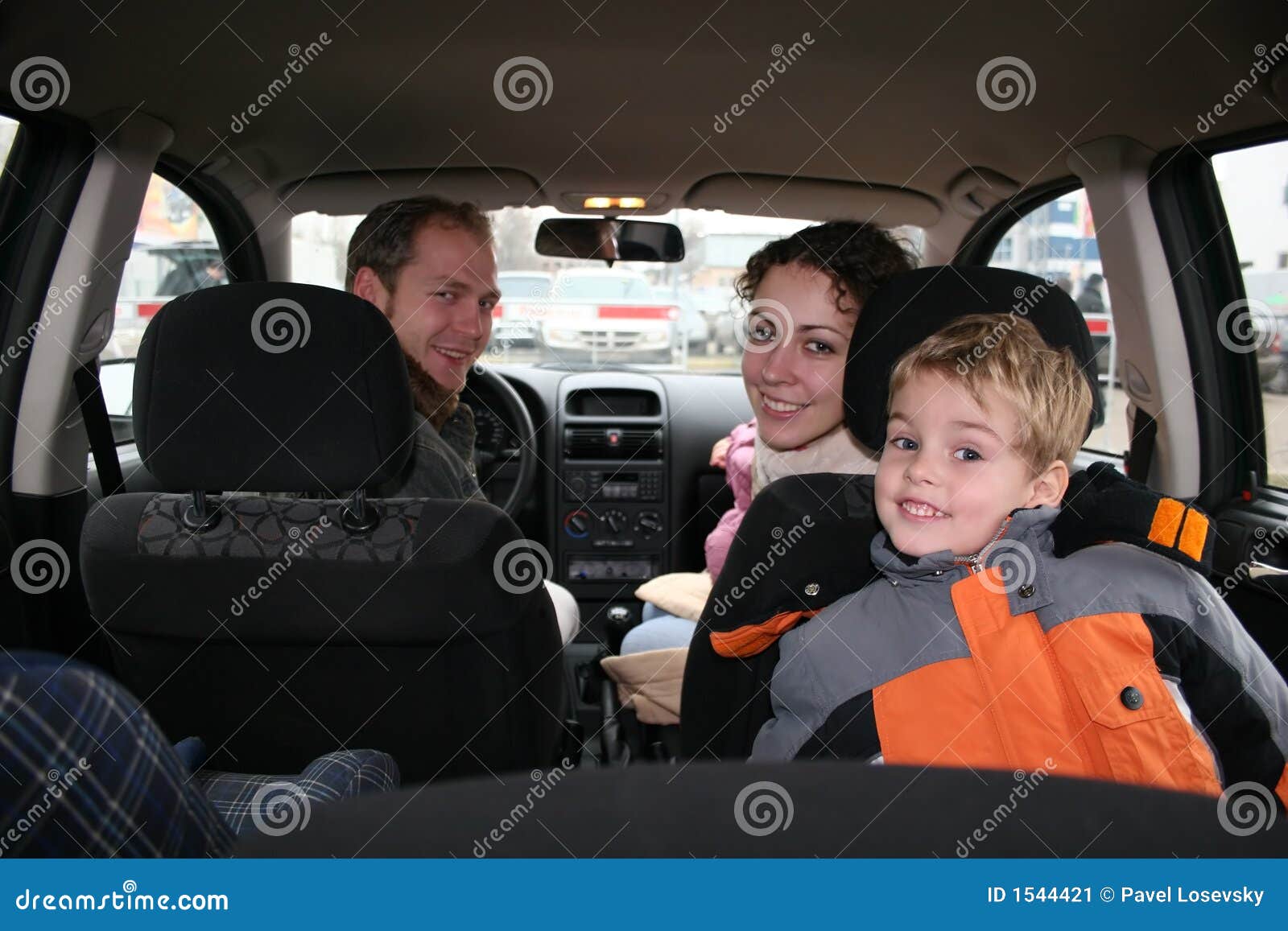Family in car stock image. Image of child, husband, group - 1544421