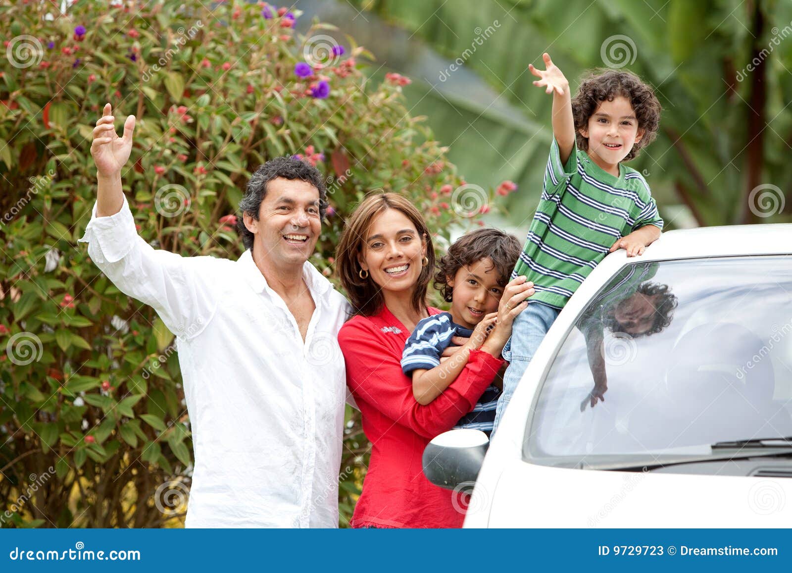 Family with a car stock image. Image of togetherness, parents - 9729723