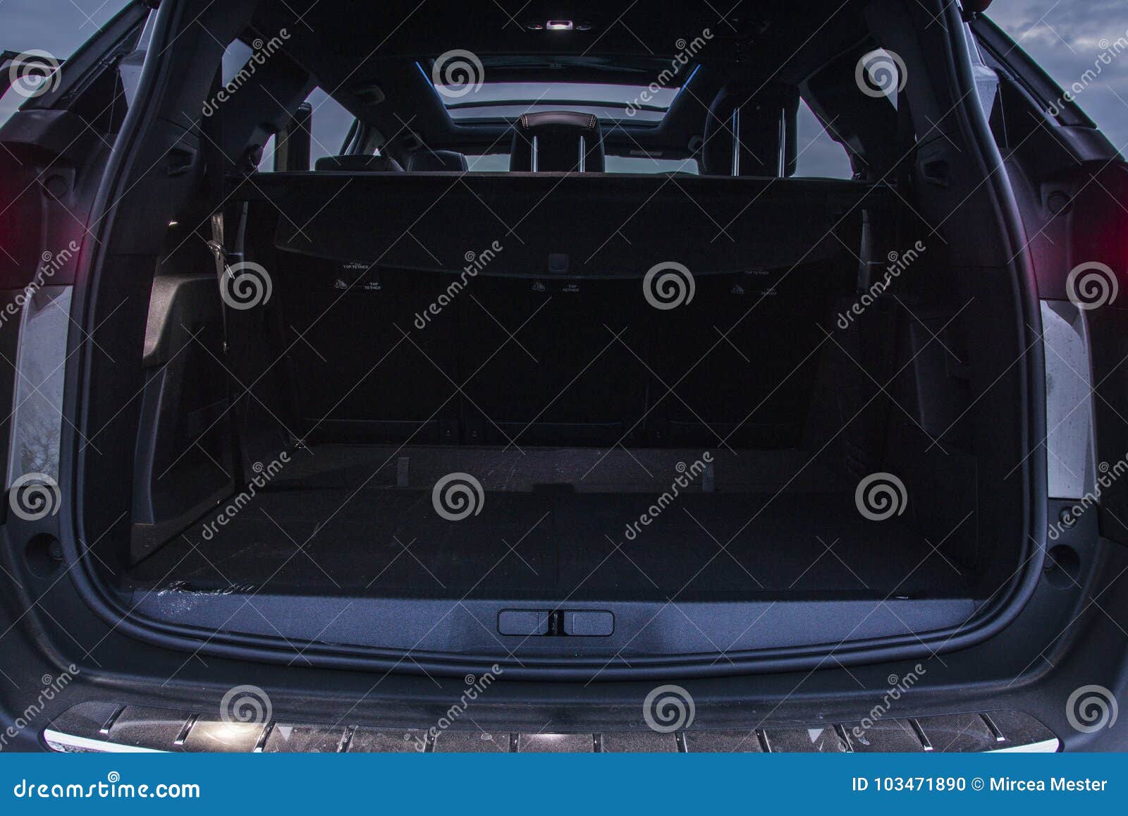 Family Car Empty Car Boot with Luggage Space Available Stock Photo ...