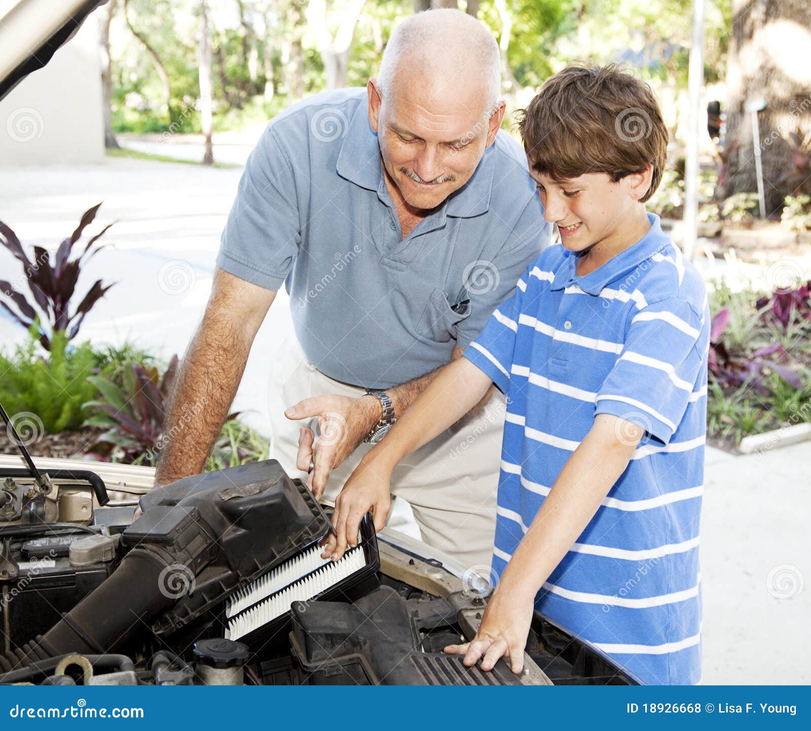 Family Car Repairs stock photo. Image of people, helping - 18926668