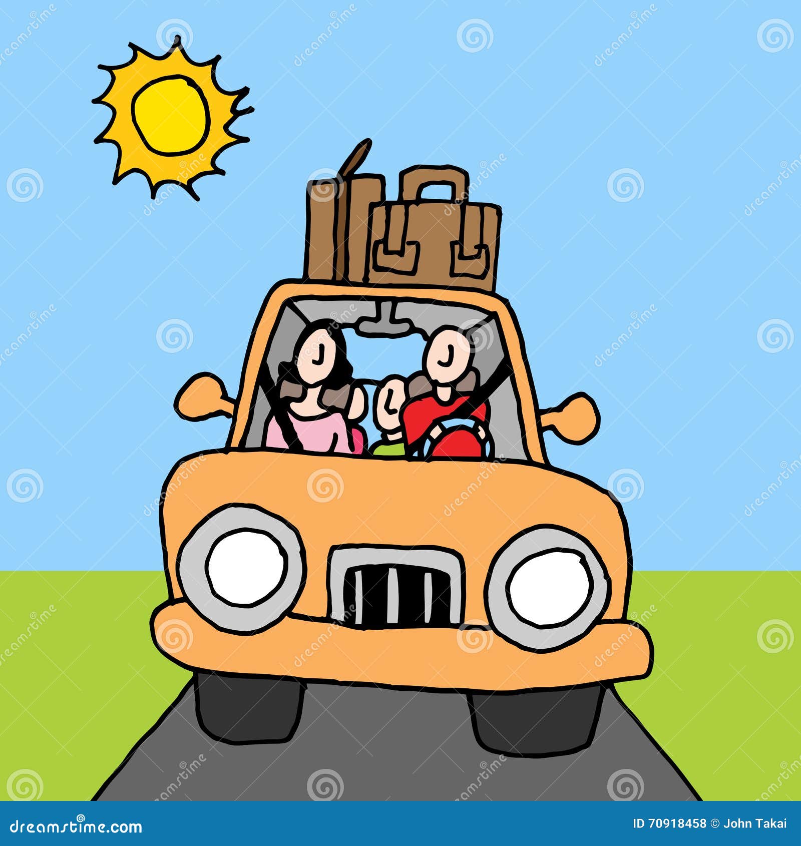 Road Trip With Family Cartoon Vector Illustration | CartoonDealer.com ... Road Trip With Family Cartoon Vector Illustration | CartoonDealer.com ...