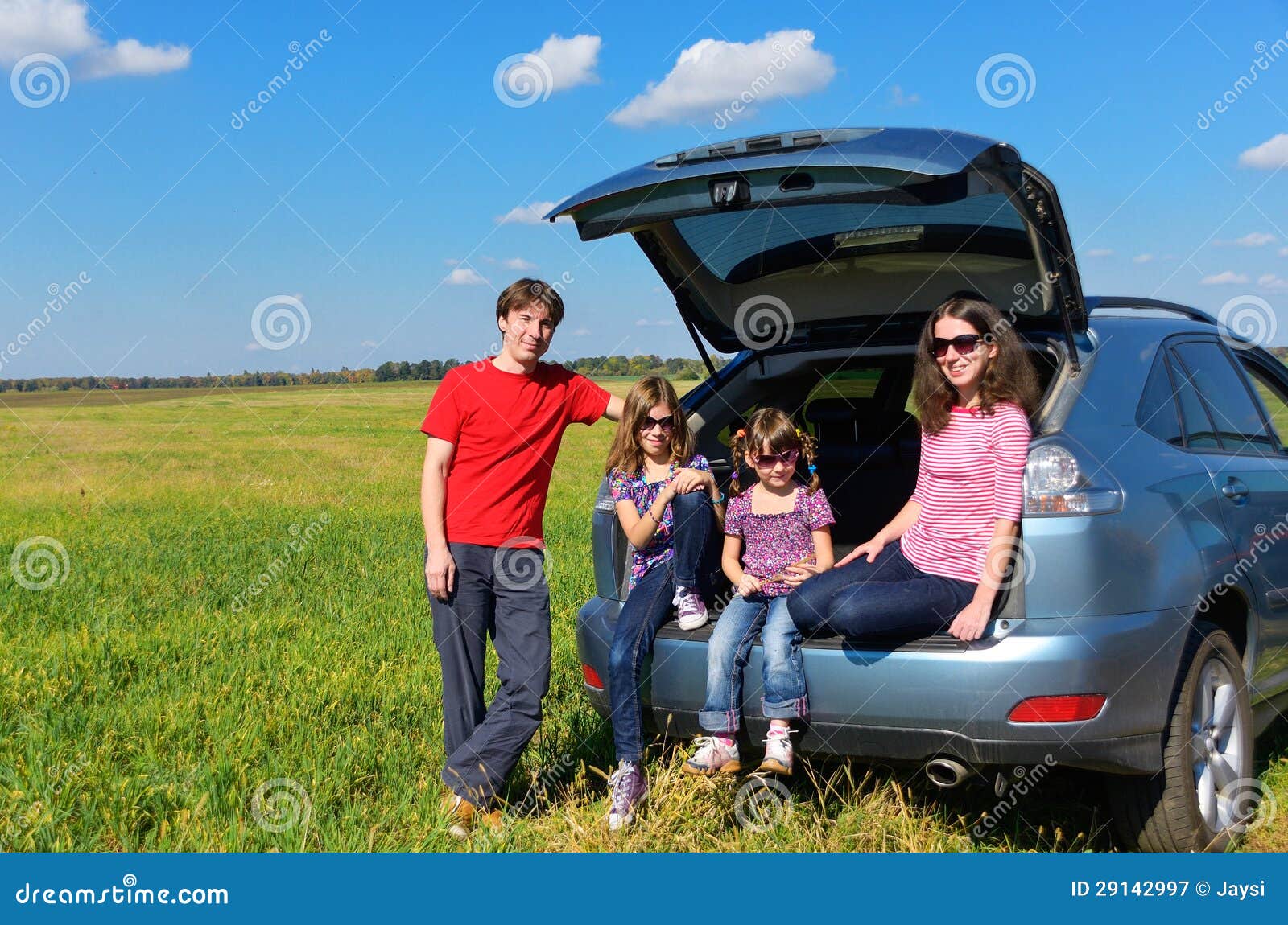 Family Car Trip on Summer Vacation Stock Image - Image of caucasian ...